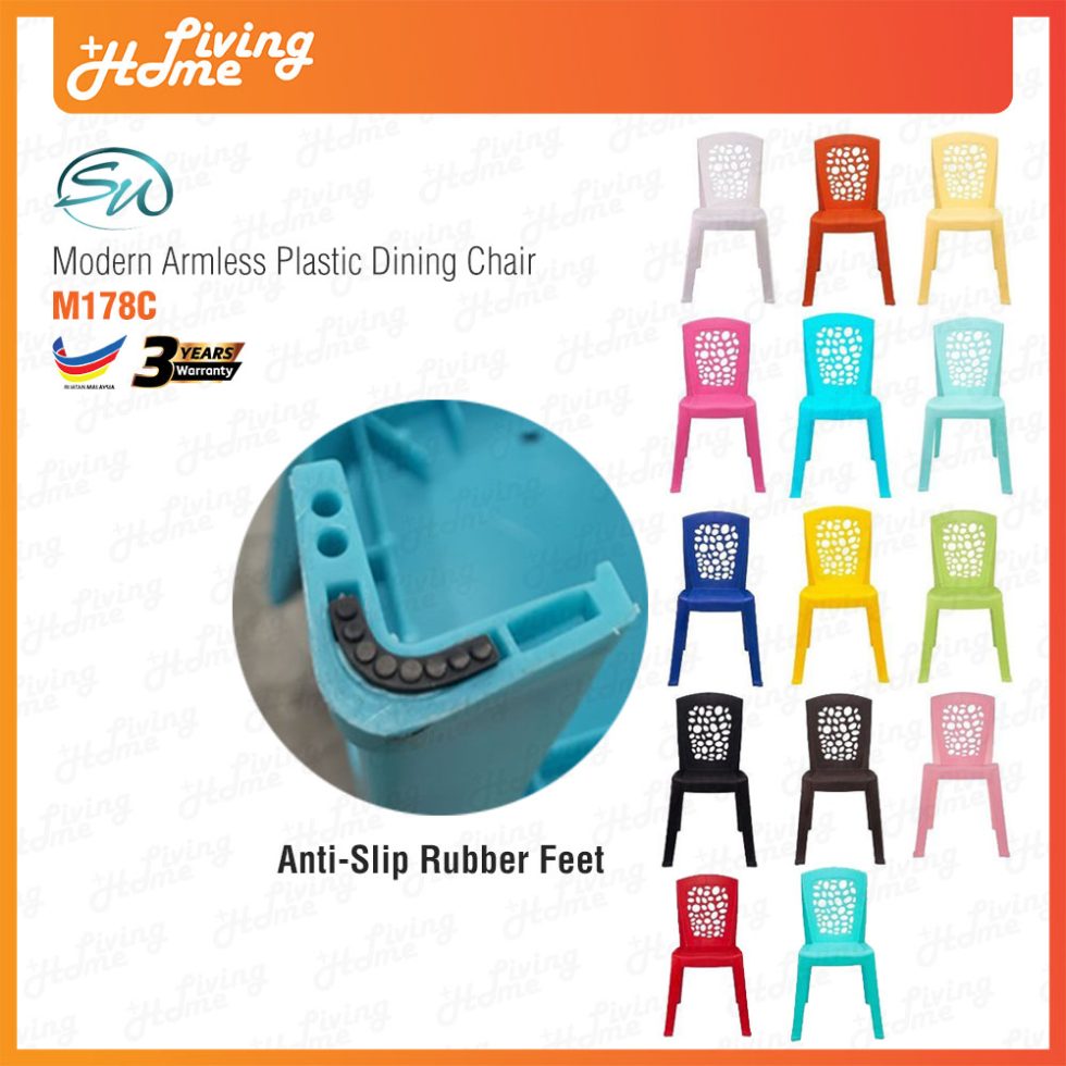 Modern Armless Stackable Plastic Dining Color Chair M178C - Plastic ...